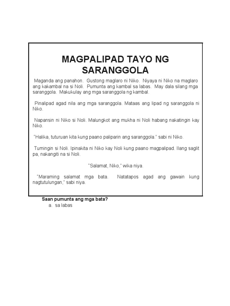 Phil Iri Passage Grade 3 | PDF