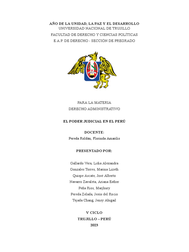 Poder Judicial en Perú: Estructura y Funciones | PDF | Judicaturas | Juez
