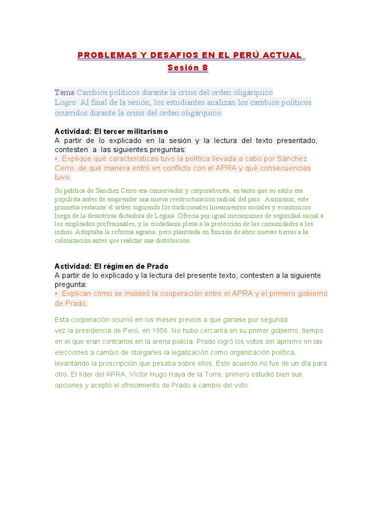 S08 Problemas y Desafios en El Perú Actual | PDF