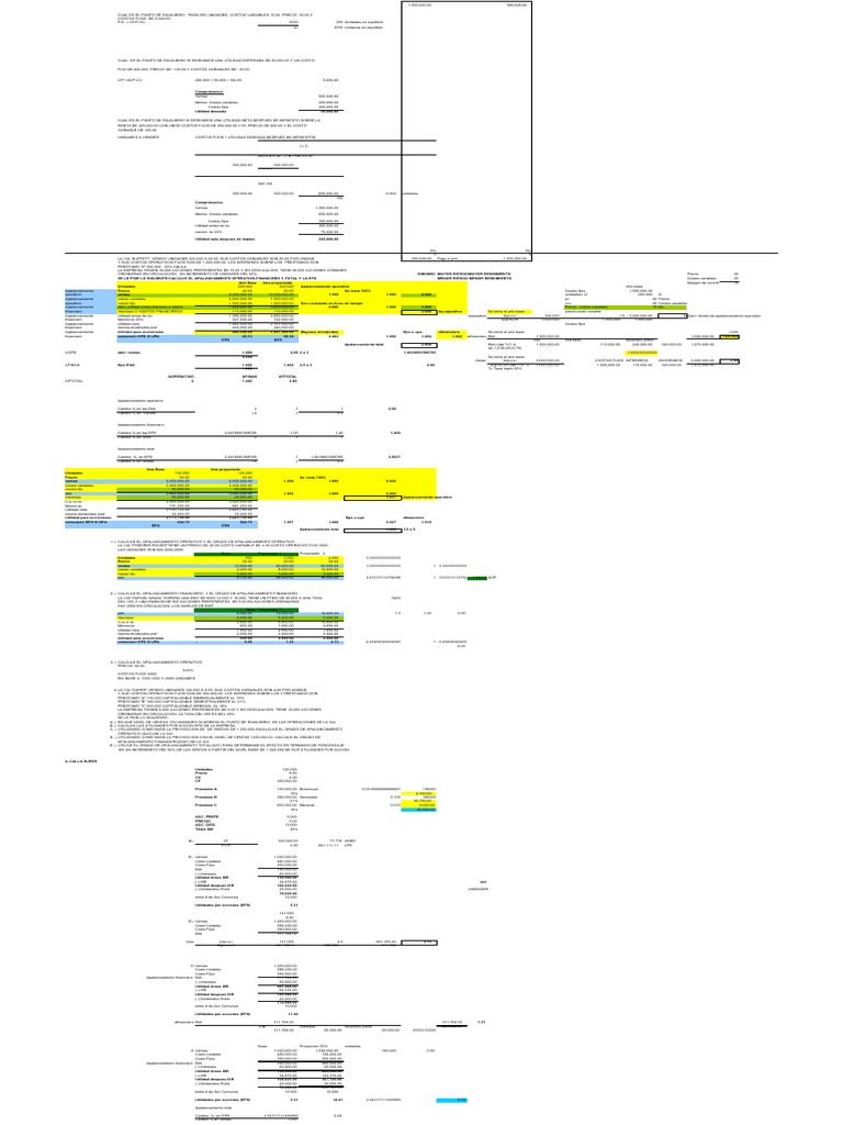 En Clase Ejercicios-De-Apalancamiento-Y-Estructura-Capital | PDF | Apalancamiento (Finanzas ...