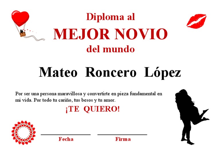 diploma-al-mejor-novio-del-mundo.docx | PDF