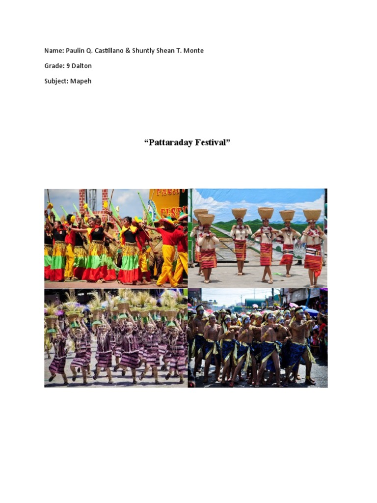MAPEH 9 - Pattaraday Festival | PDF