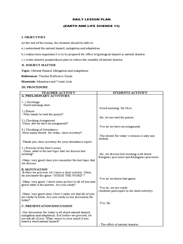 Natural Hazards Lesson Plan for Students | PDF