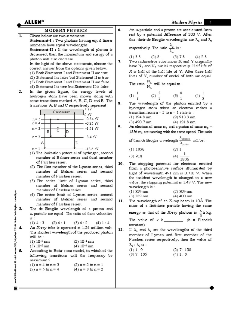 Modern Physics | PDF | Electron | Radioactive Decay