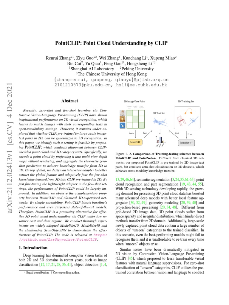 PointCLIP Point Cloud Understanding by CLIP PDF | PDF