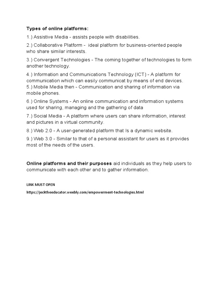 Types of Online Platforms | PDF