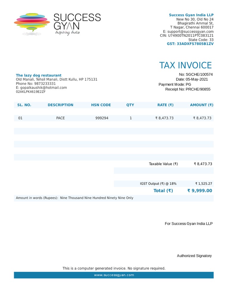 SG Invoice PDF | PDF