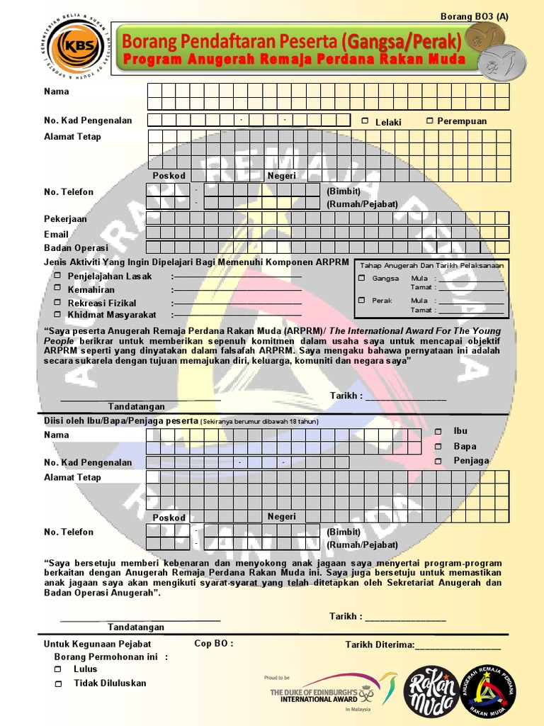 Borang ARP Pendaftaran Gangsa & Perak PDF | PDF