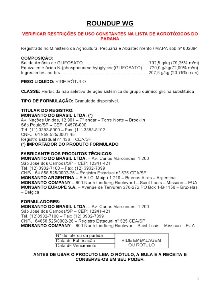 Roundup WG PDF | PDF