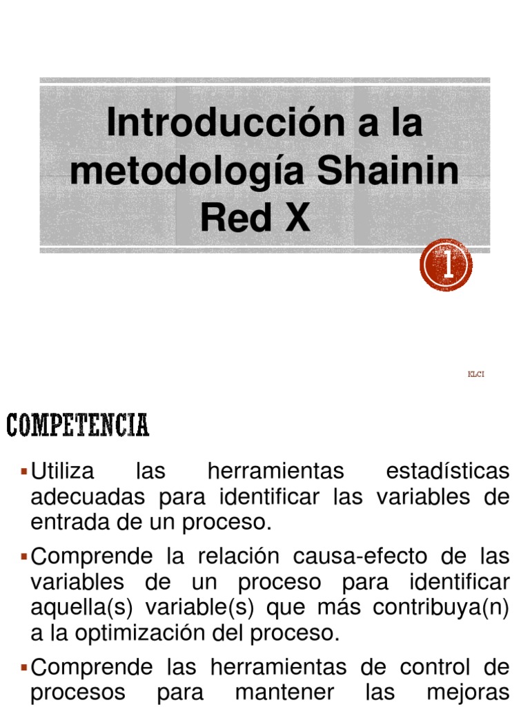 Unidad 1 Introducción A La Metodología Shainin Red-X PDF | PDF