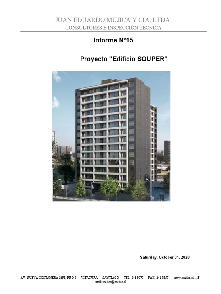 Informe N°15 Edificio Coronel Souper Octubre 2020 | PDF