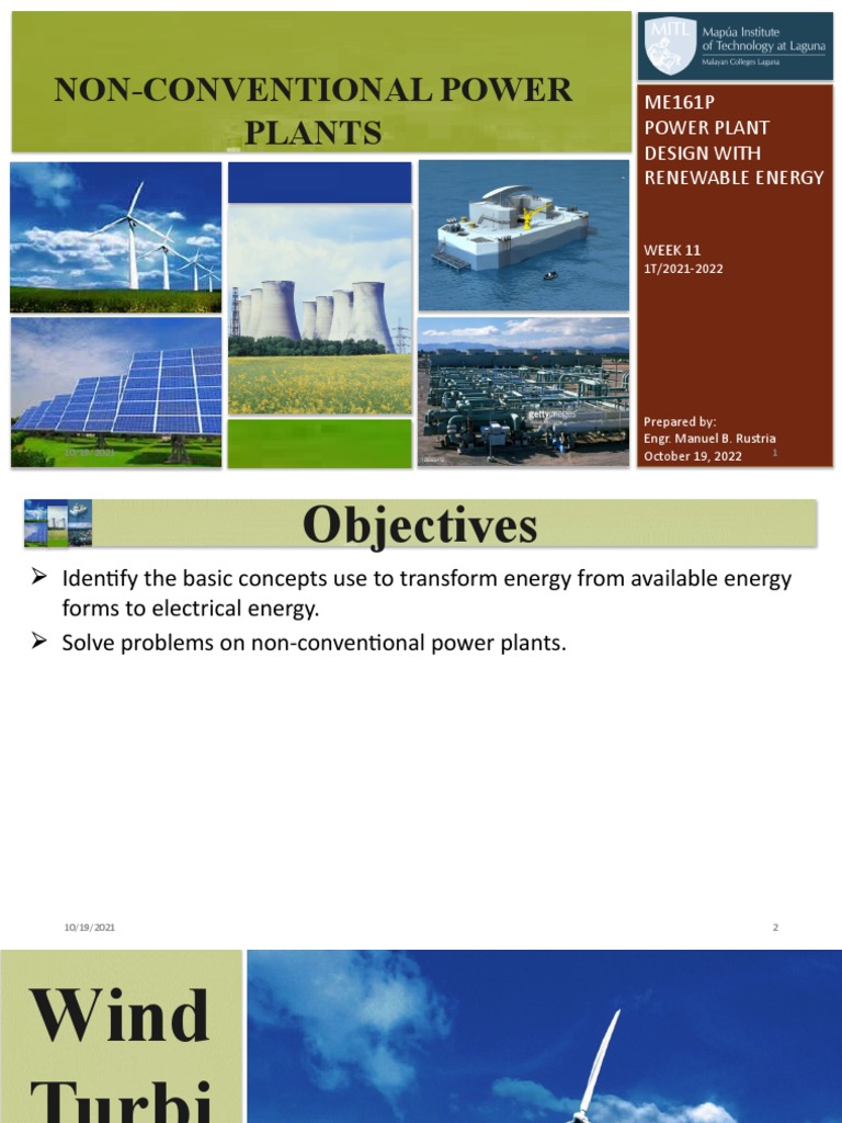 Week 11 - Non-Conventional Power Plants 1T 2022-2023 | PDF | Home ...