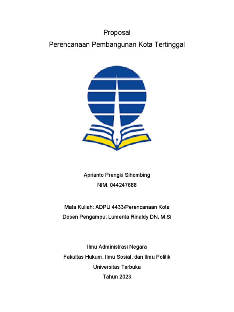 Tugas 1 Perencanaan Kota PWKL ADPU 4433 | PDF