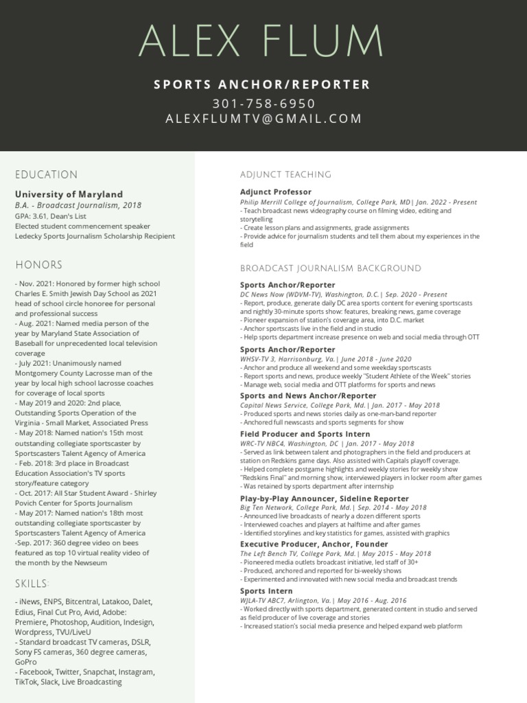 Alex Flum Resume May 2023 | PDF