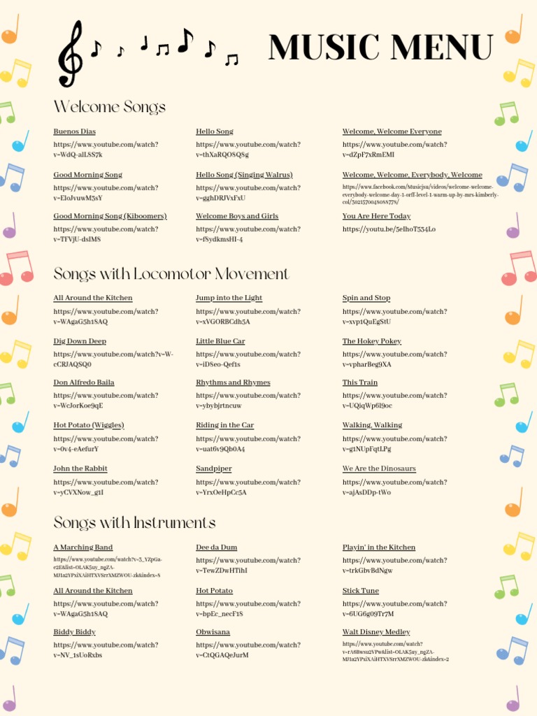 Music Menu 2 1 | PDF