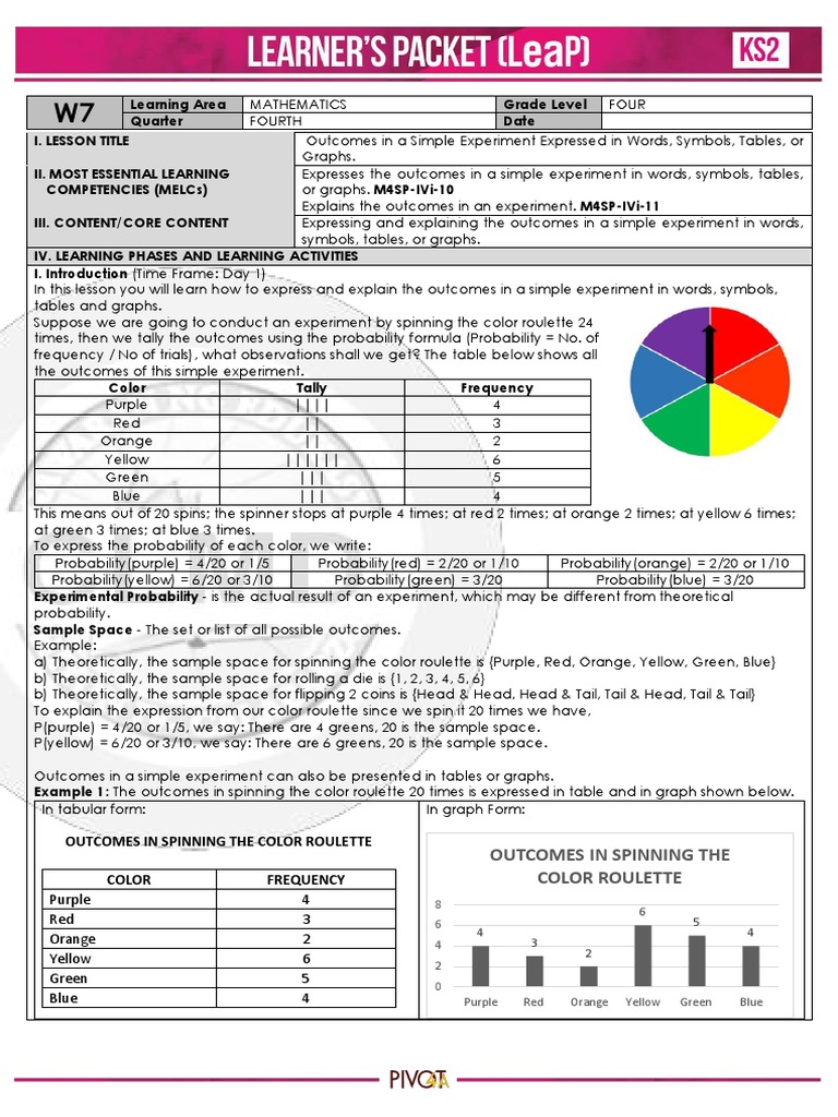 Q4-Mathematics-4-Week7.pdf | PDF | Probability | Color