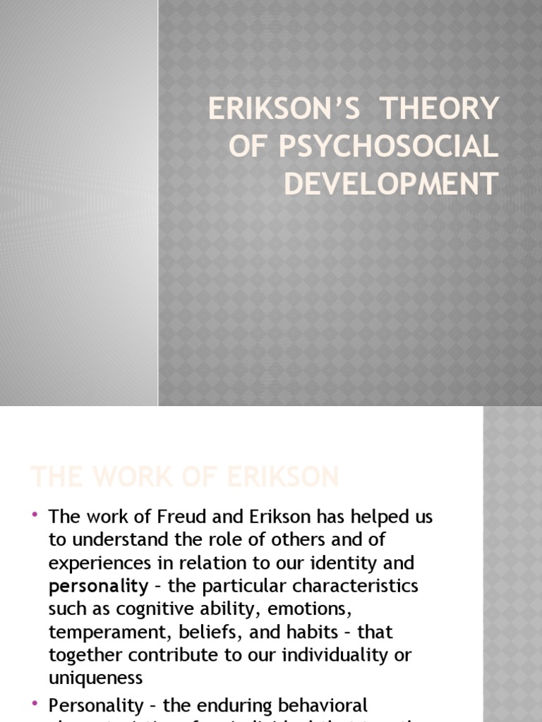 Erikson's Psychosocial Development Stages | PDF