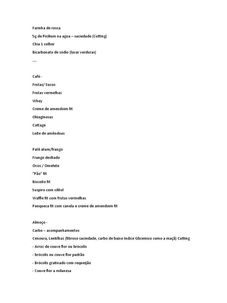 Dieta Fit com Picilium e Receitas | PDF