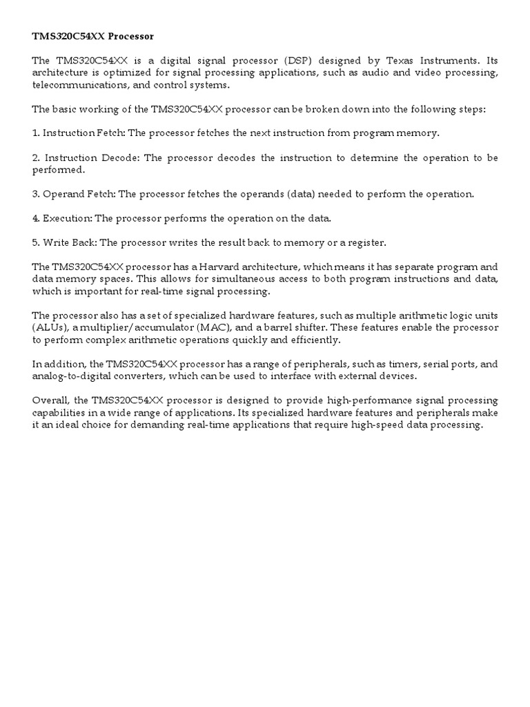 The Architecture and Memory Organization of the TMS320C54XX Digital ...