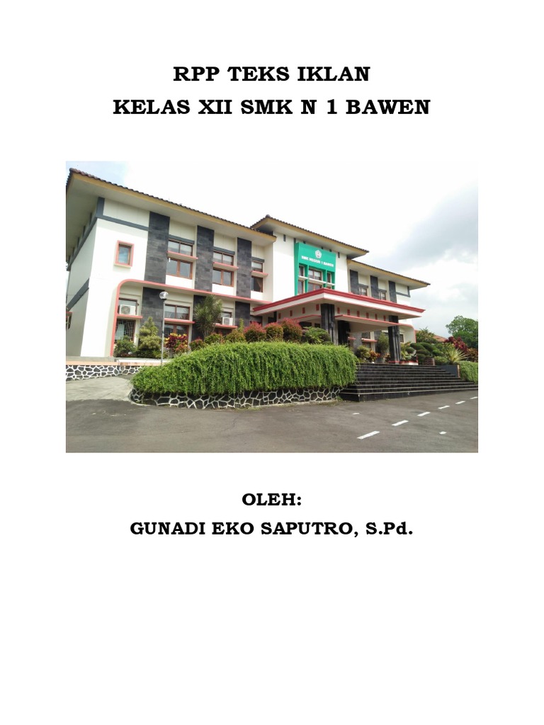 RPP Teks Iklan Kelas Xii SMK PDF | PDF
