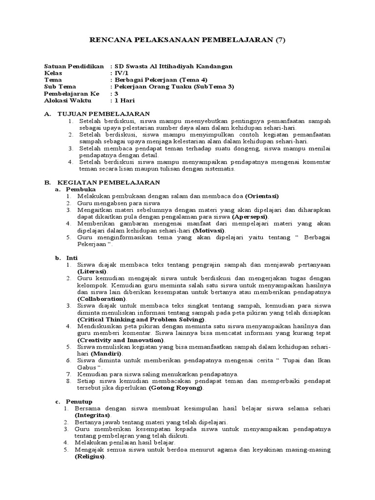 RPP 7 & 8, LEMBAR REFLEKSI & LEMBAR OBSERVASI (NIDA'UL HUSNA AULIA).docx | PDF