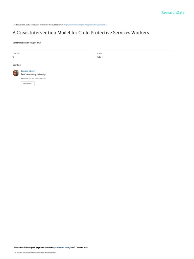 A Crisis Intervention Model For Child Protective S PDF | PDF | Child Abuse | Child Protective ...