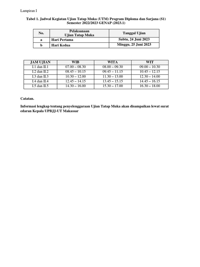 Lampiran Pengantar Jadwal dan Daftar MK UAS 2023.1.pdf | PDF
