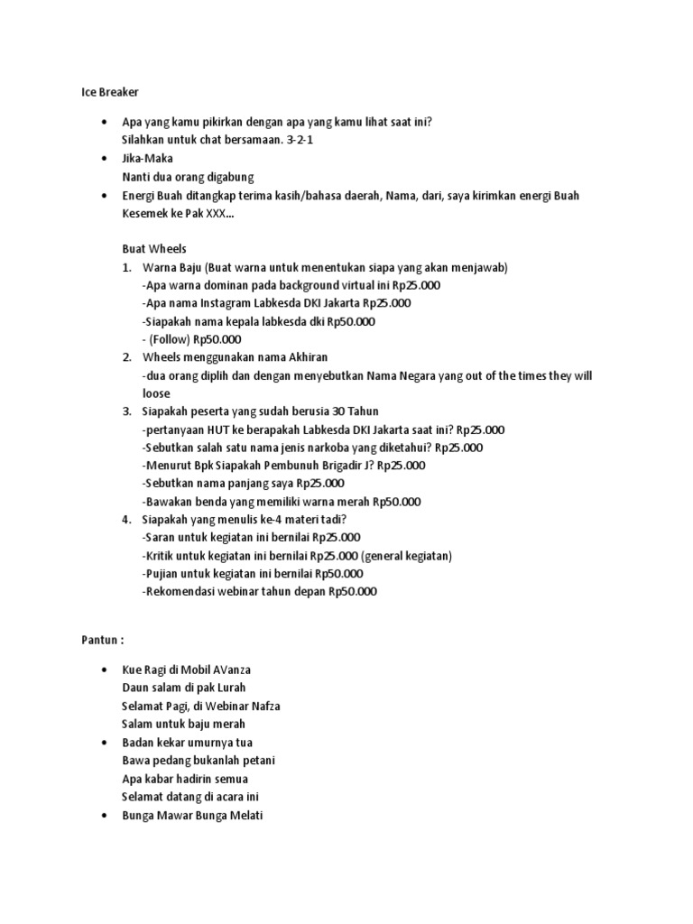 Ice Breaker Webinar Nafza | PDF