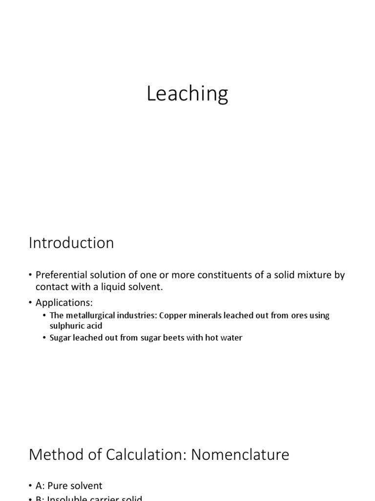 Leaching PDF | Download Free PDF | Solubility | Sodium Hydroxide