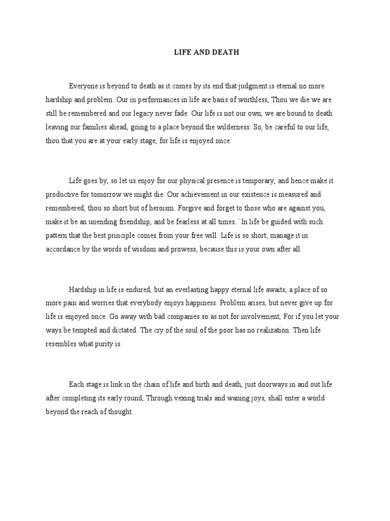 Life And Death Pdf