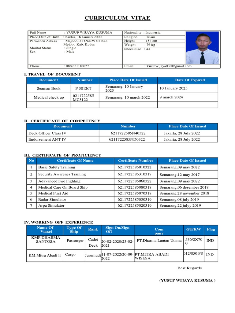 CV - Yusuf Wijaya Kusuma | PDF