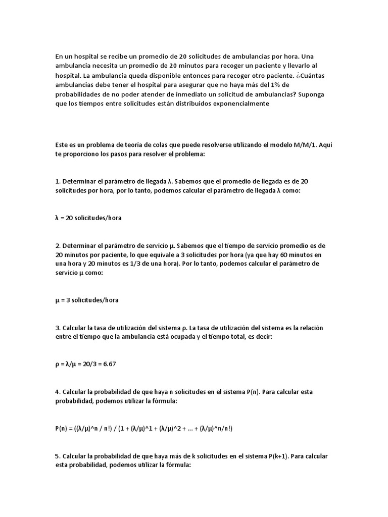 Modelo MM1 | PDF
