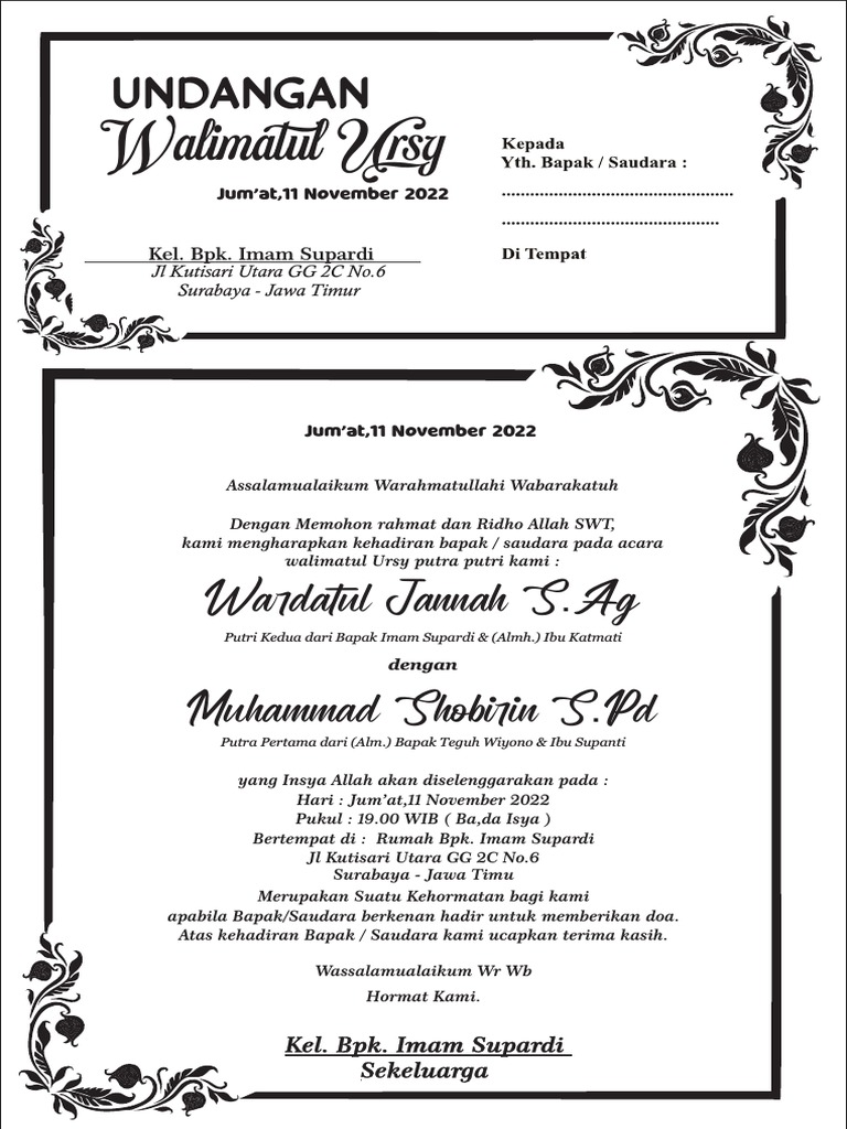 Undangan Walimah PDF | PDF