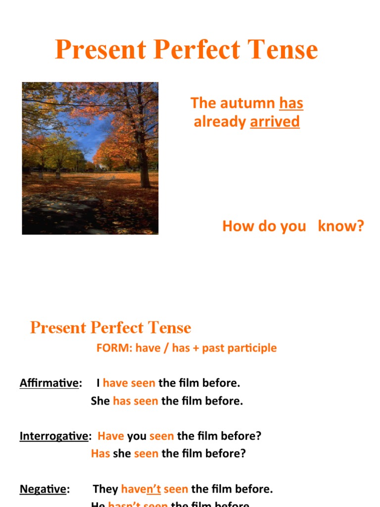Present_perfect_tense.ppt | PDF