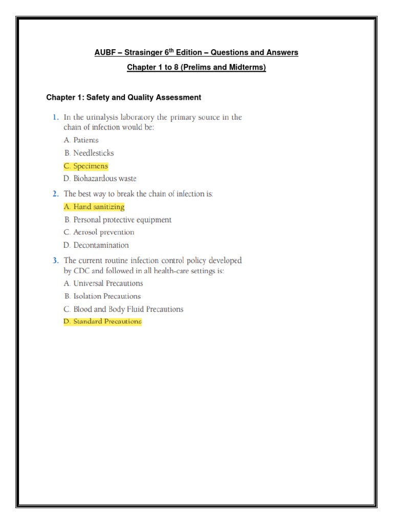 AUBF Chapter 1 To 8 Strasinger PDF | PDF