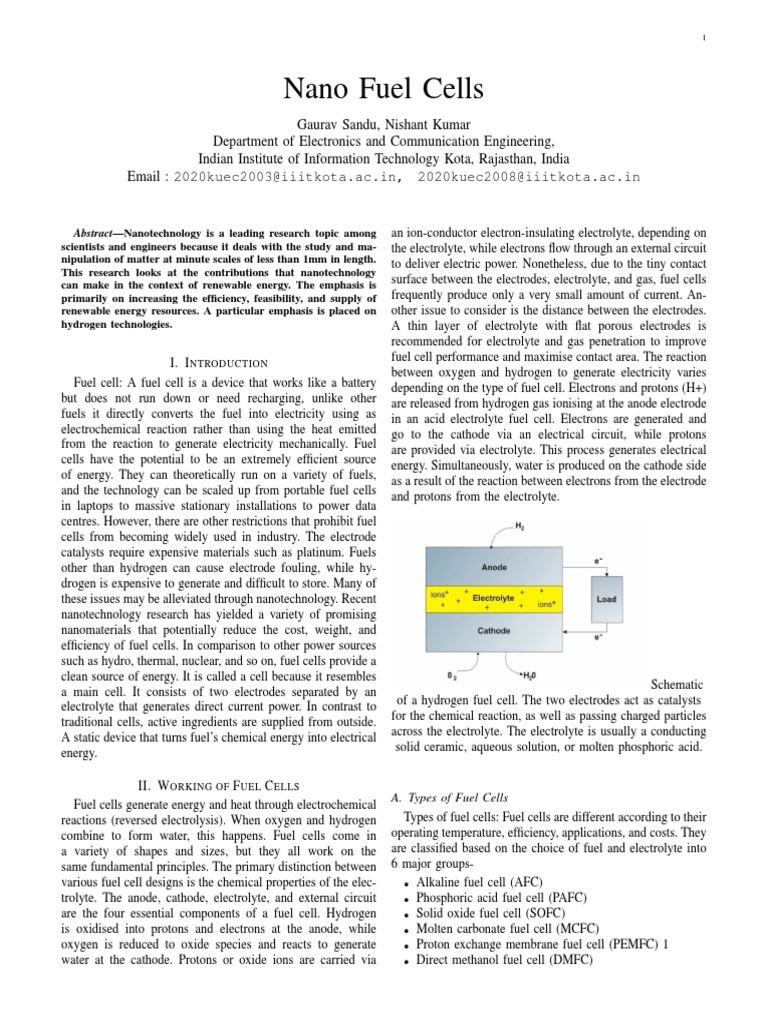 Nano Fuel Cell PDF | PDF