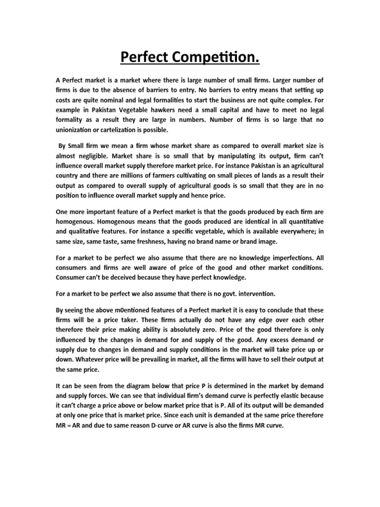 Perfect Competition Market Forces Determine Price | PDF | Demand ...