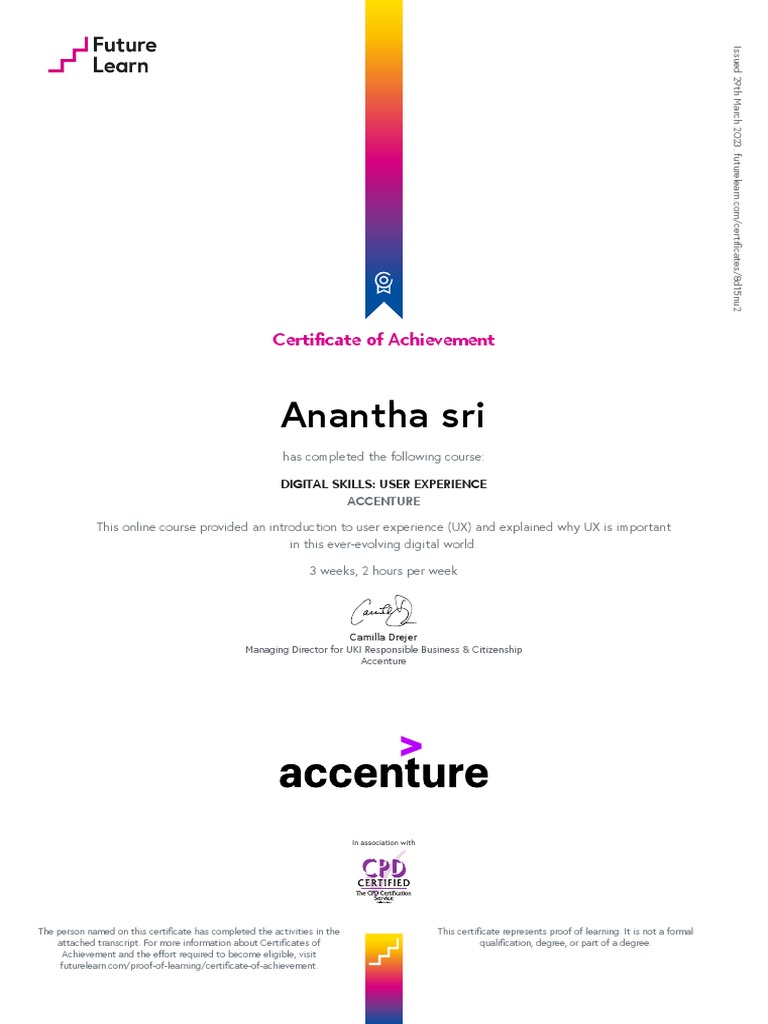 Accenture UX Certificate.pdf | PDF