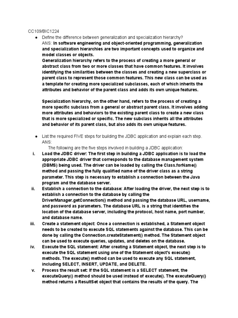 Generalization vs Specialization in OOP | PDF