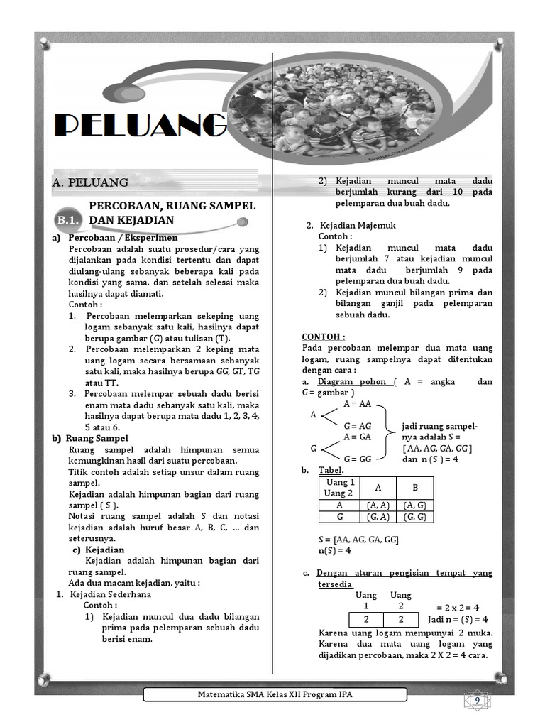 Bahan Ajar Peluang | PDF