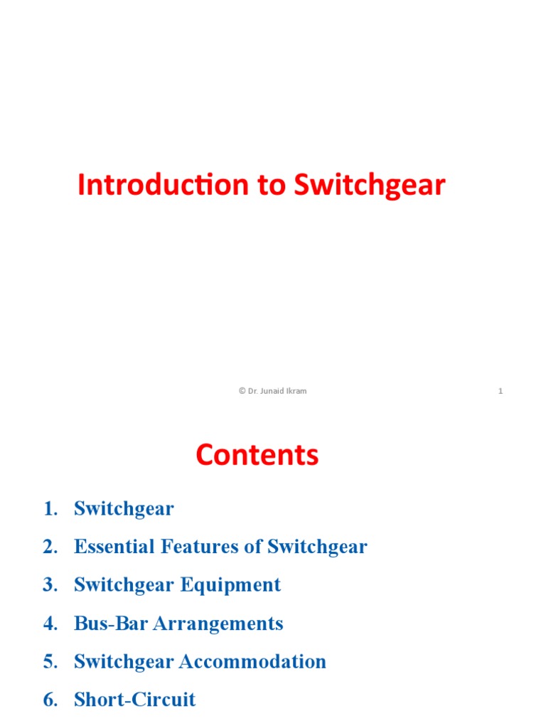 16 Introduction To Switchgear-1 | PDF