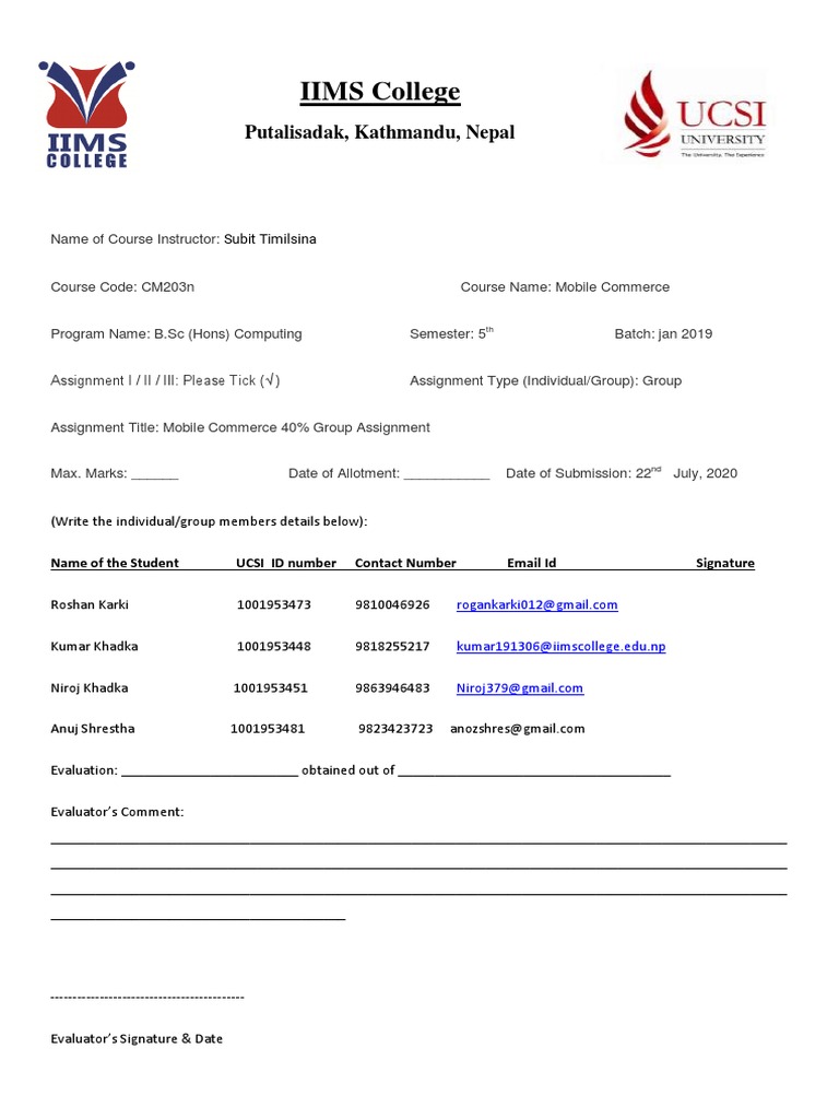 Mobile Commerce Group Assignment Report | PDF | Finance & Money Management