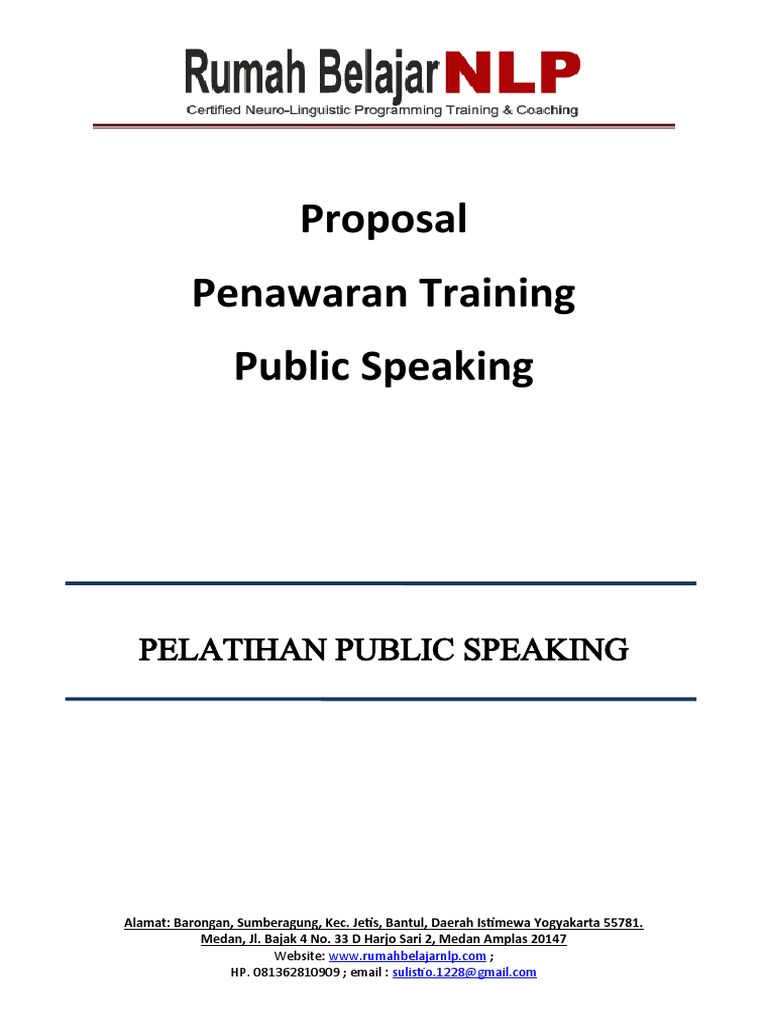 Proposal Public Speaking Dengan Nlp Pdf