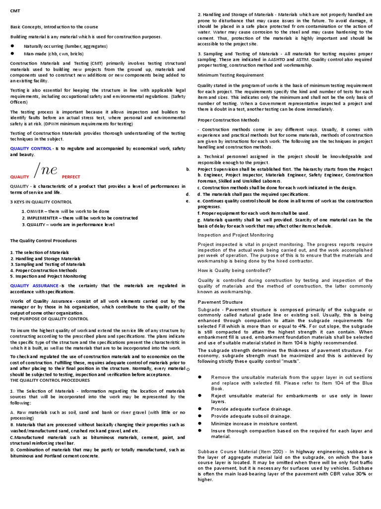CMT-Handling and Storage of Materials | PDF