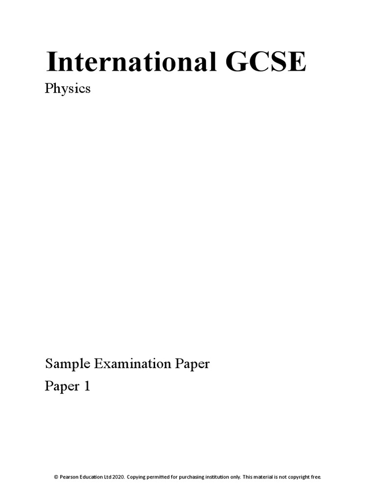 Ig - SA - Phys - Exam Paper 1 Physics | PDF | Teaching Methods ...