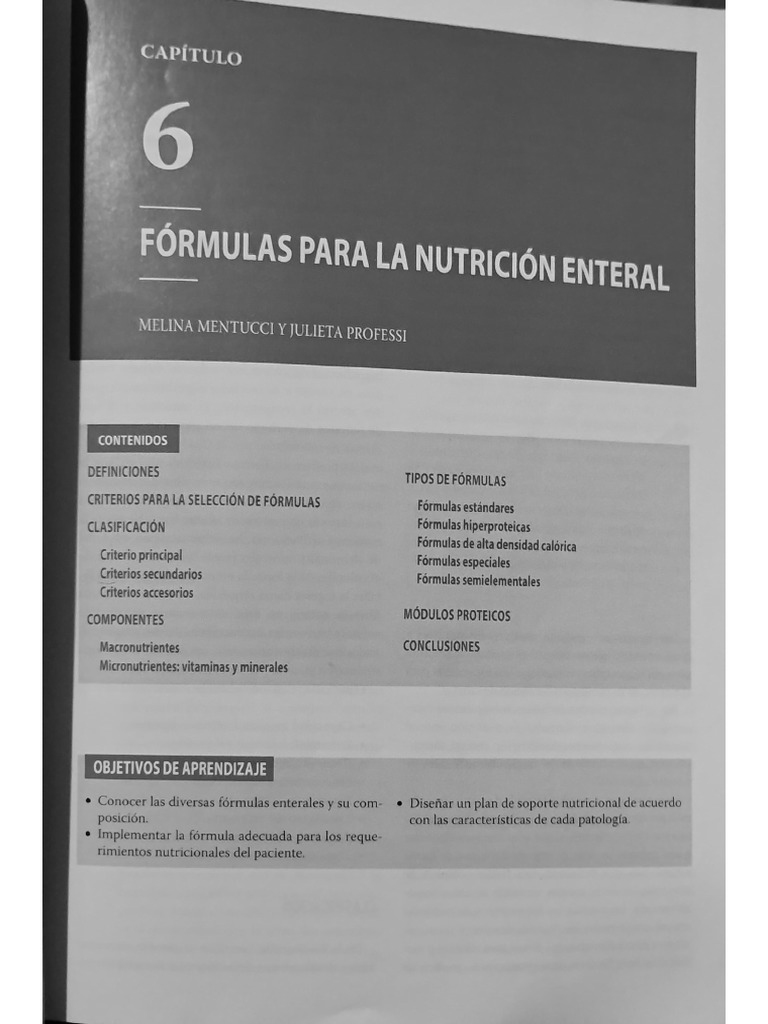 Fórmulas para La Nutrición Enteral | PDF