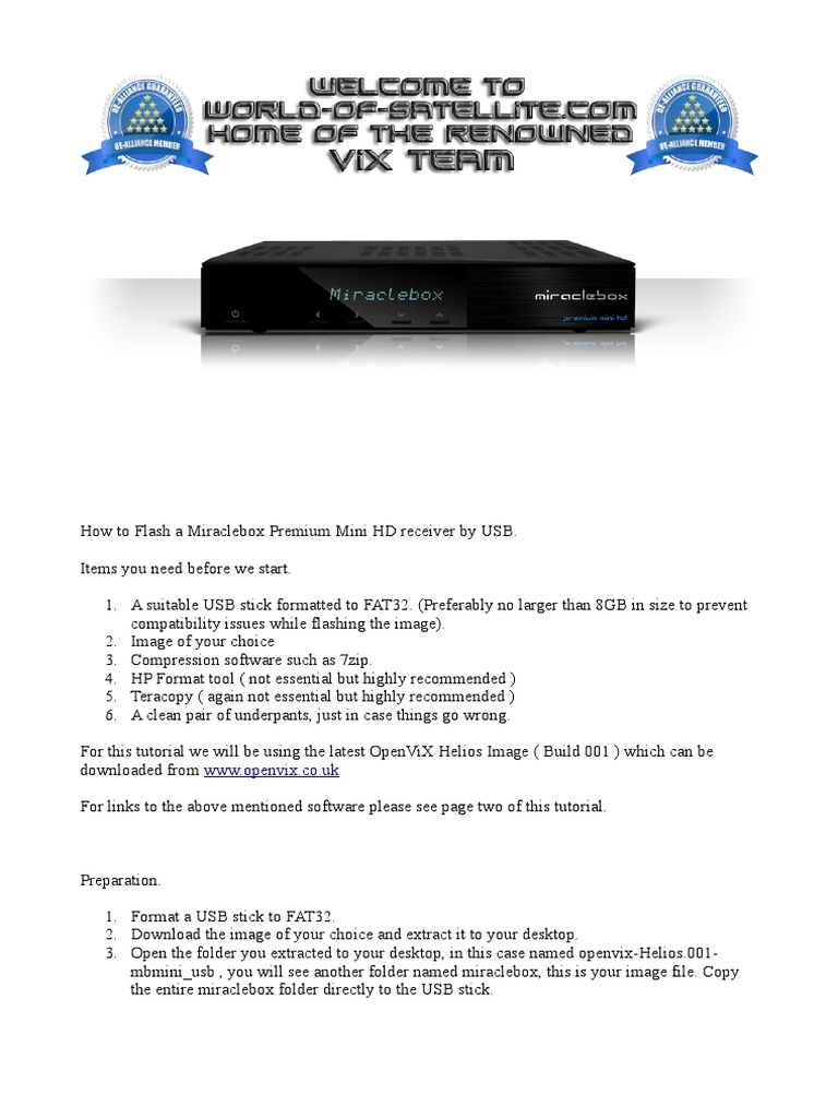 How To Flash A Miraclebox Premium Mini HD PDF | PDF | Games & Activities | Technology & Engineering
