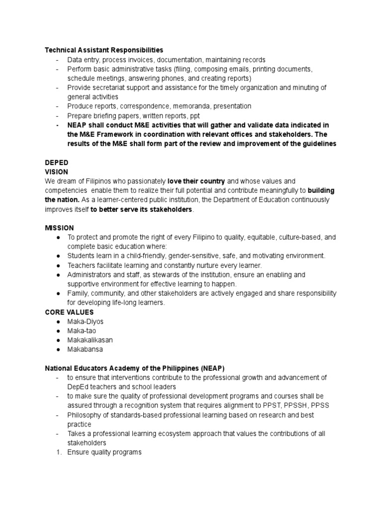 Technical Assistant Responsibilities | PDF | Art