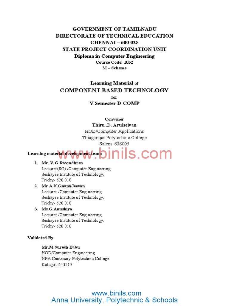 Component Based Technology - Polytechnic Diploma Notes PDF | Download ... Component Based Technology - Polytechnic Diploma Notes PDF | Download ...