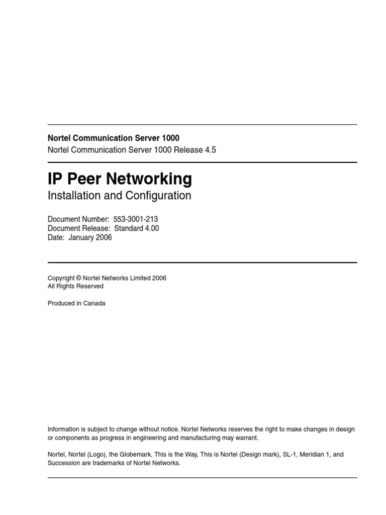 553-3001-213 - 4 .00ip Peer Netw PDF | PDF | Session Initiation Protocol | Computer Network